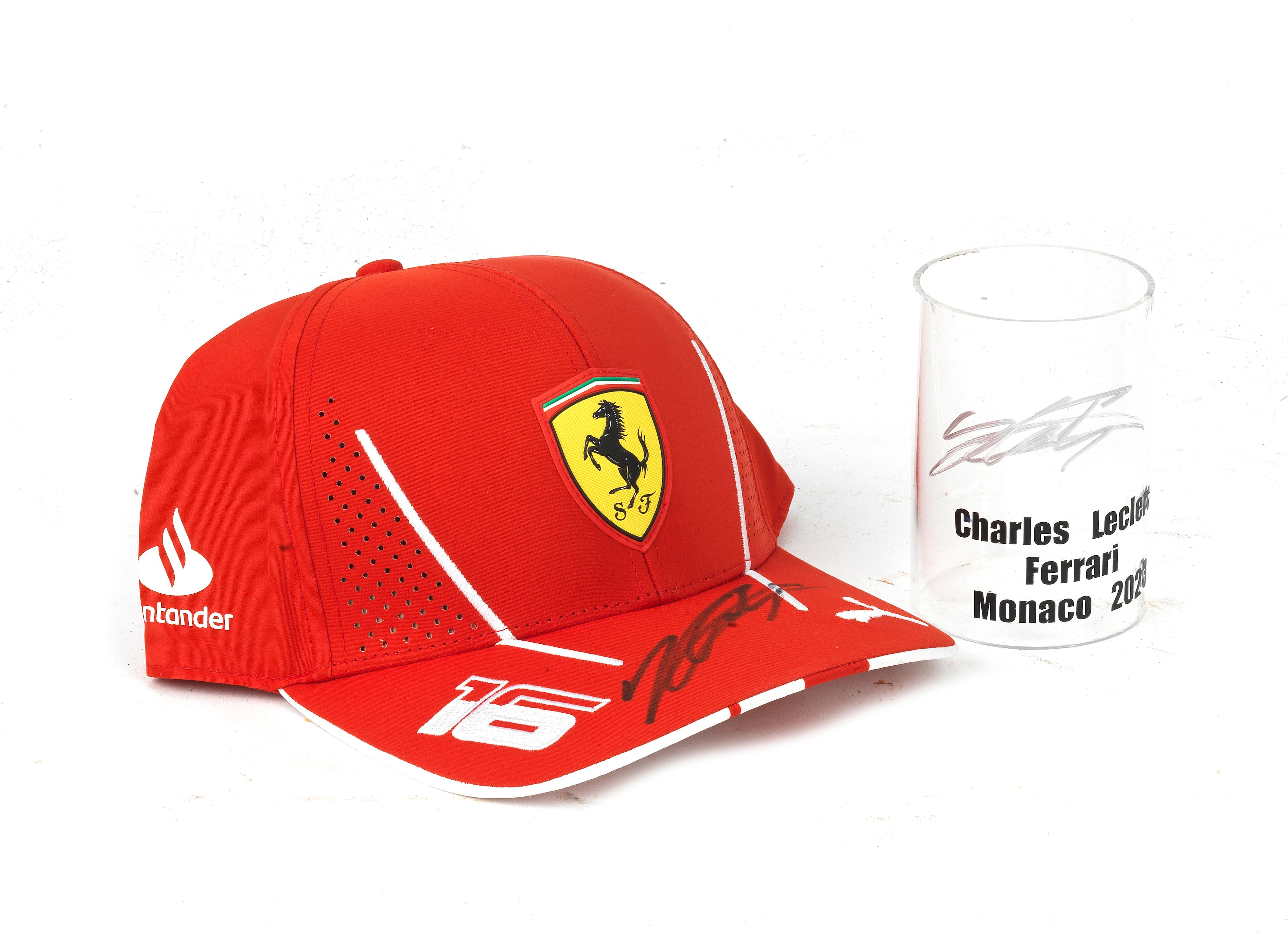 Bonhams Cars : A signed Charles Leclerc Scuderia Ferrari cap,