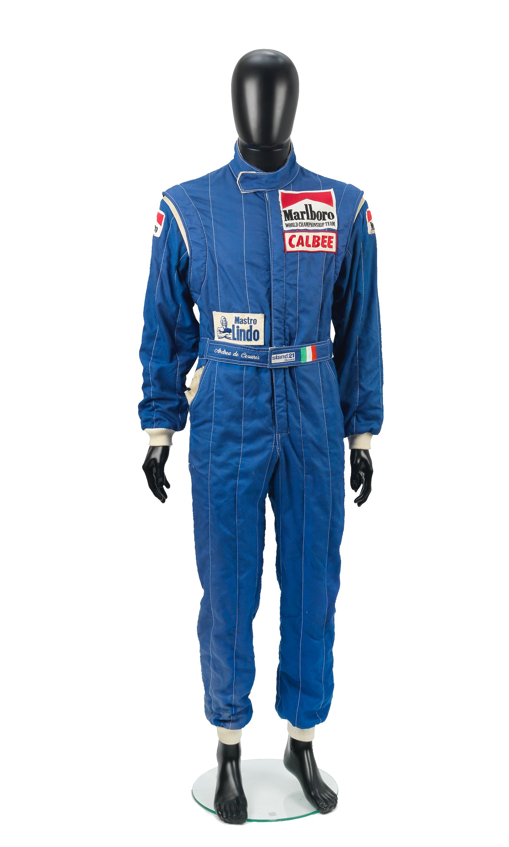 Bonhams Cars : A used pair of 1992 Andrea de Cesaris Tyrrell overalls ...