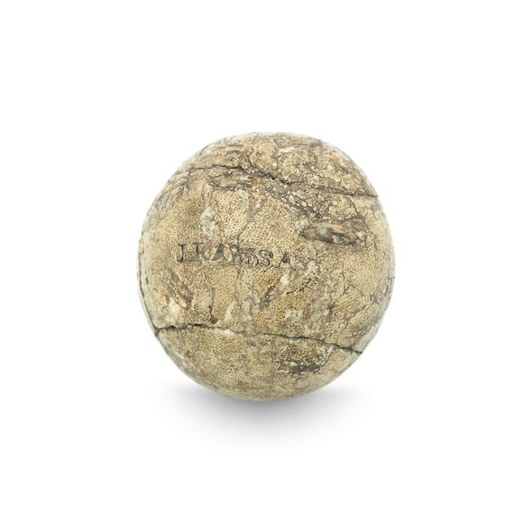 Bonhams : A J.Ramsay feather golf ball, circa 1840's