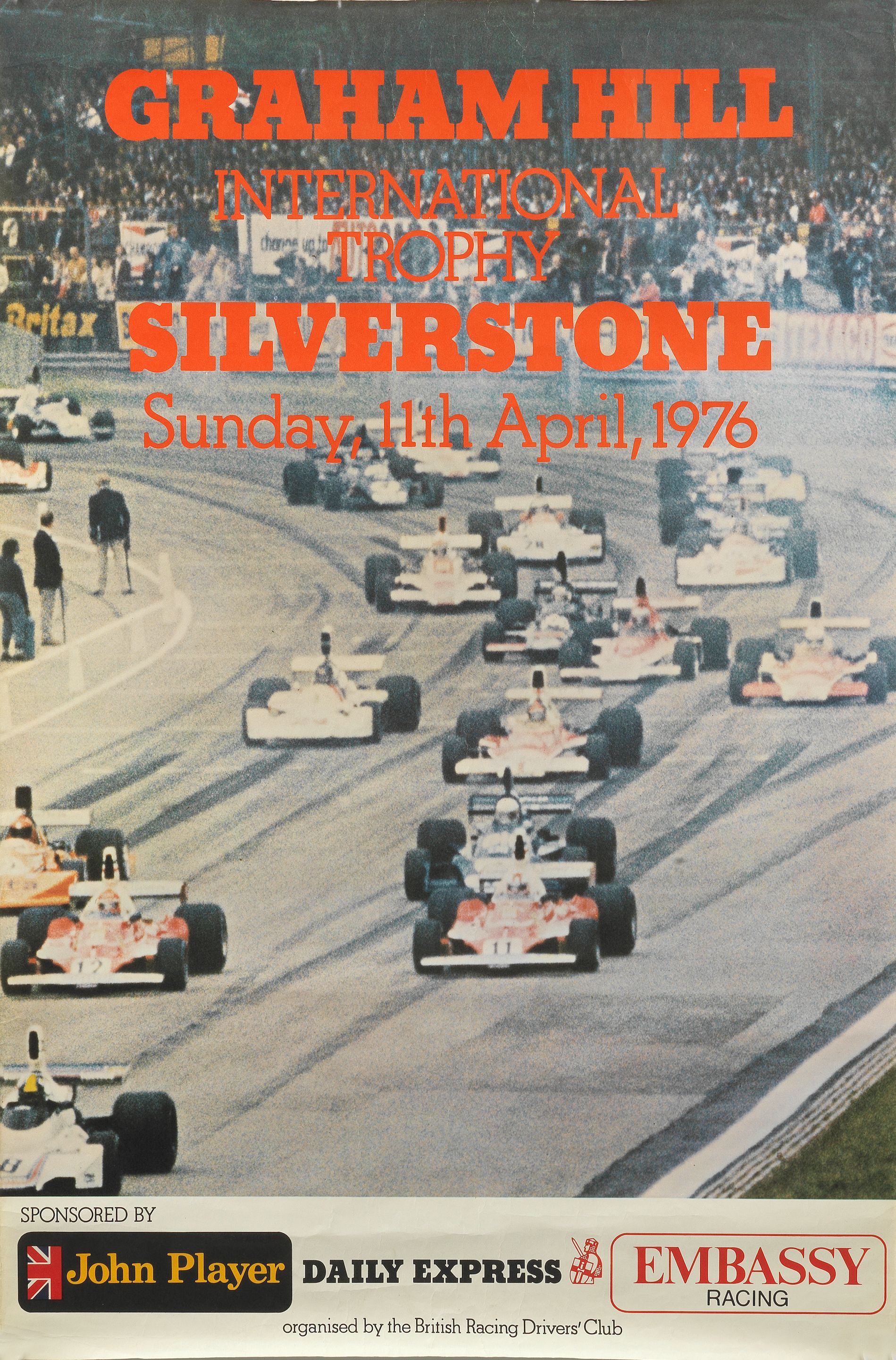 Bonhams Cars : An original poster for the 1976 Graham Hill International Trophy at Silverstone ...