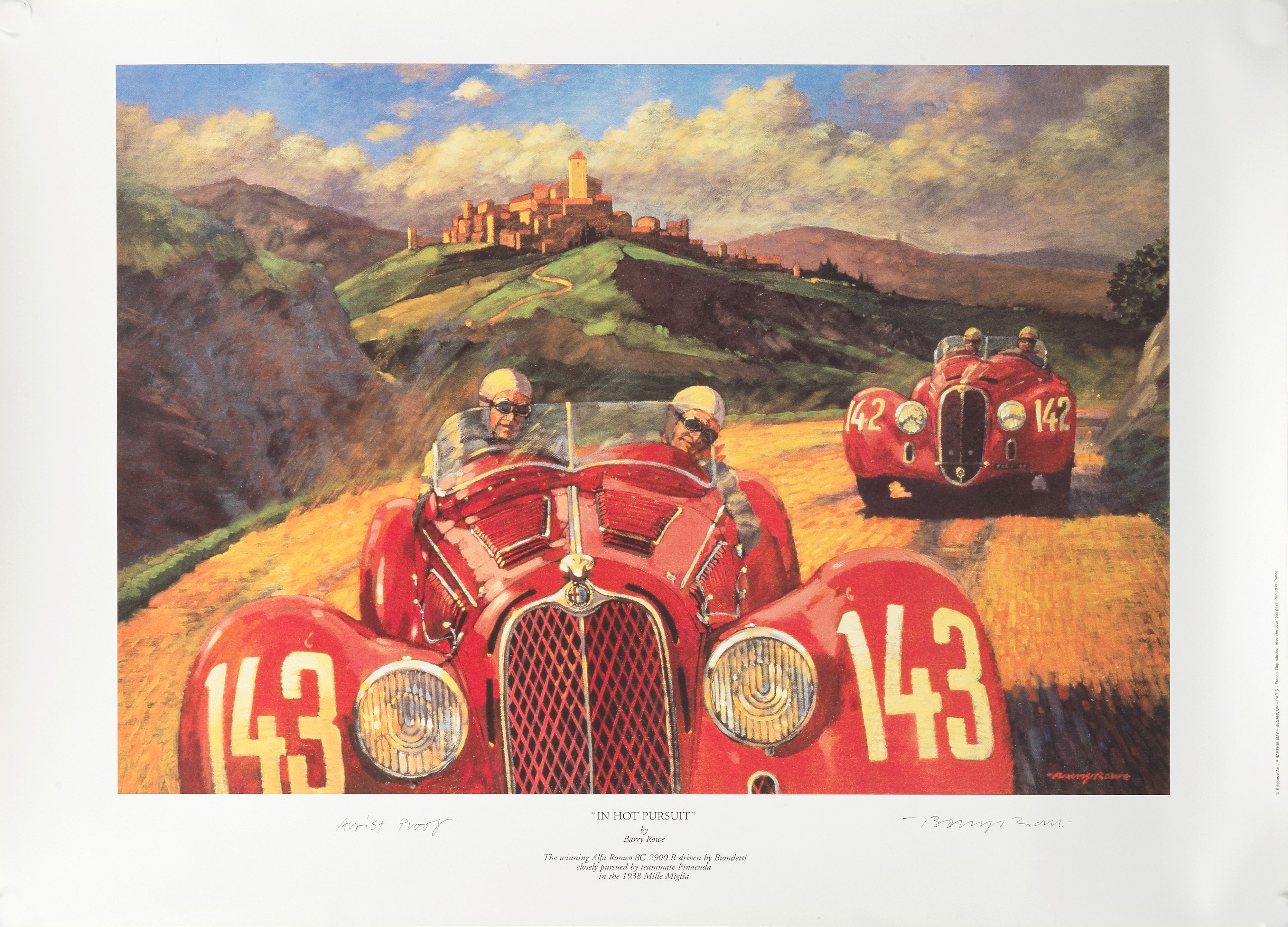 Bonhams Cars : Motoring prints featuring artwork after Barry Rowe, from ...