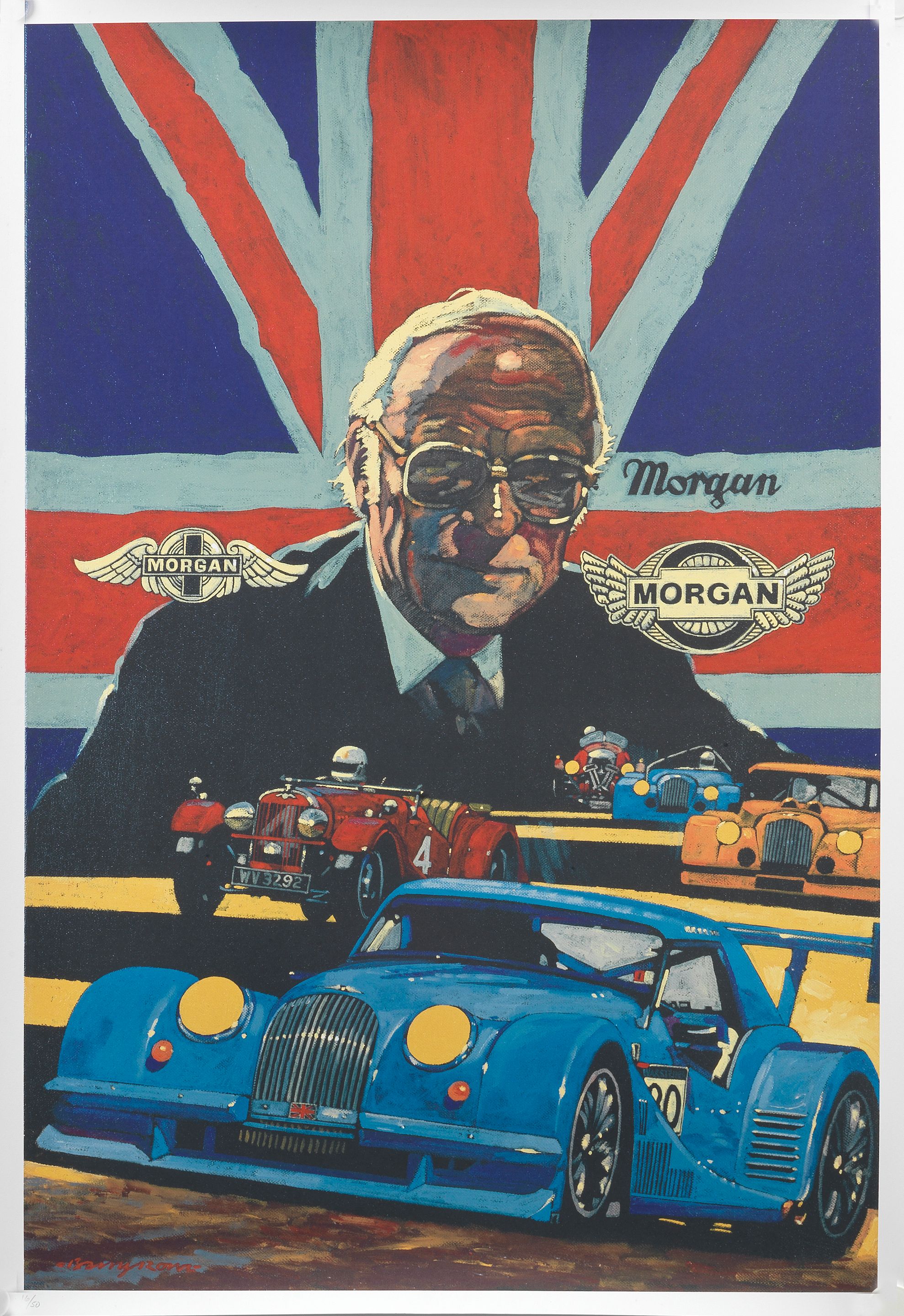 Bonhams Cars : Assorted posters featuring artwork after Barry Rowe ...