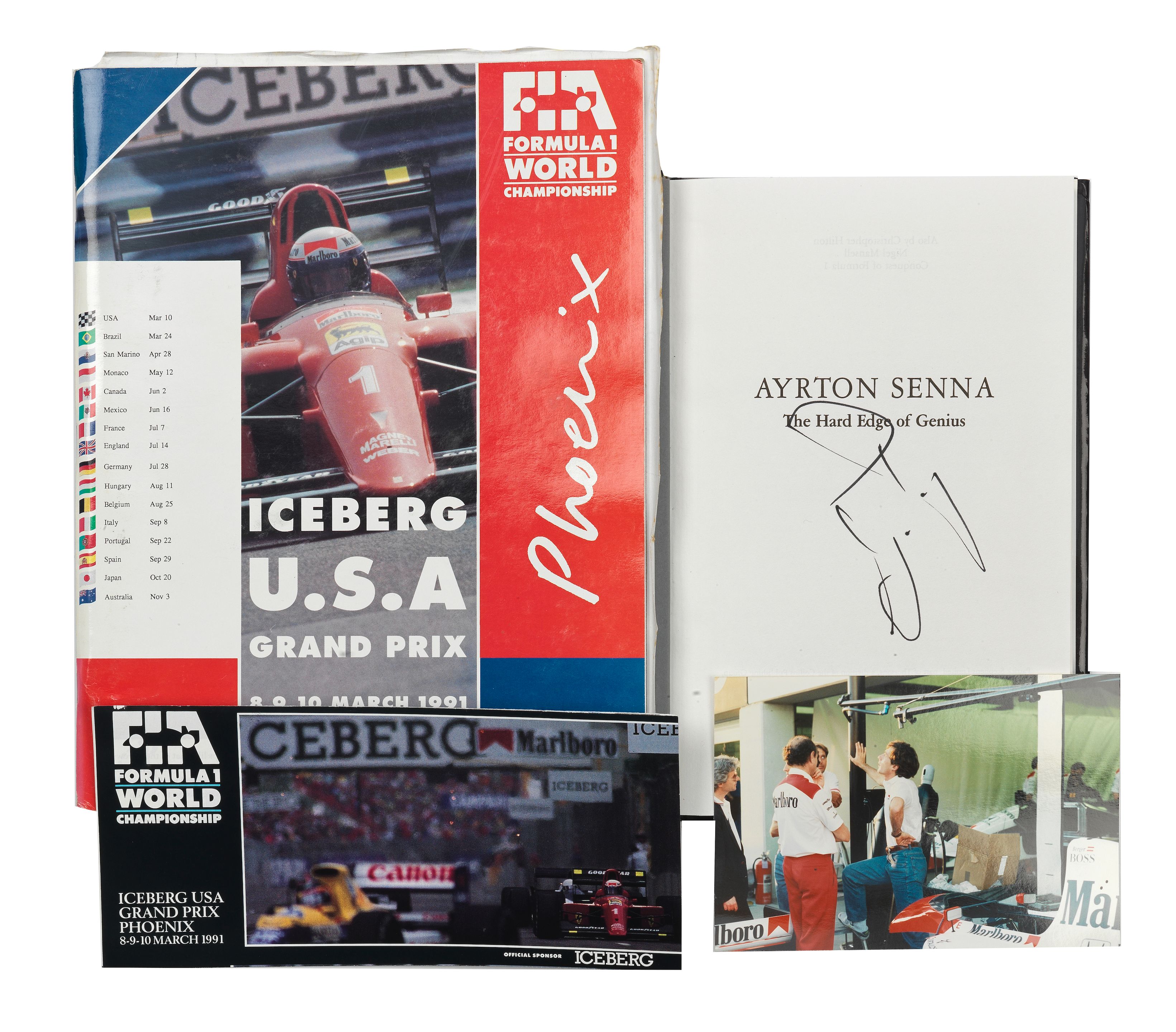 Bonhams Cars : Formula 1 ephemera with signatures of Ayrton Senna ...