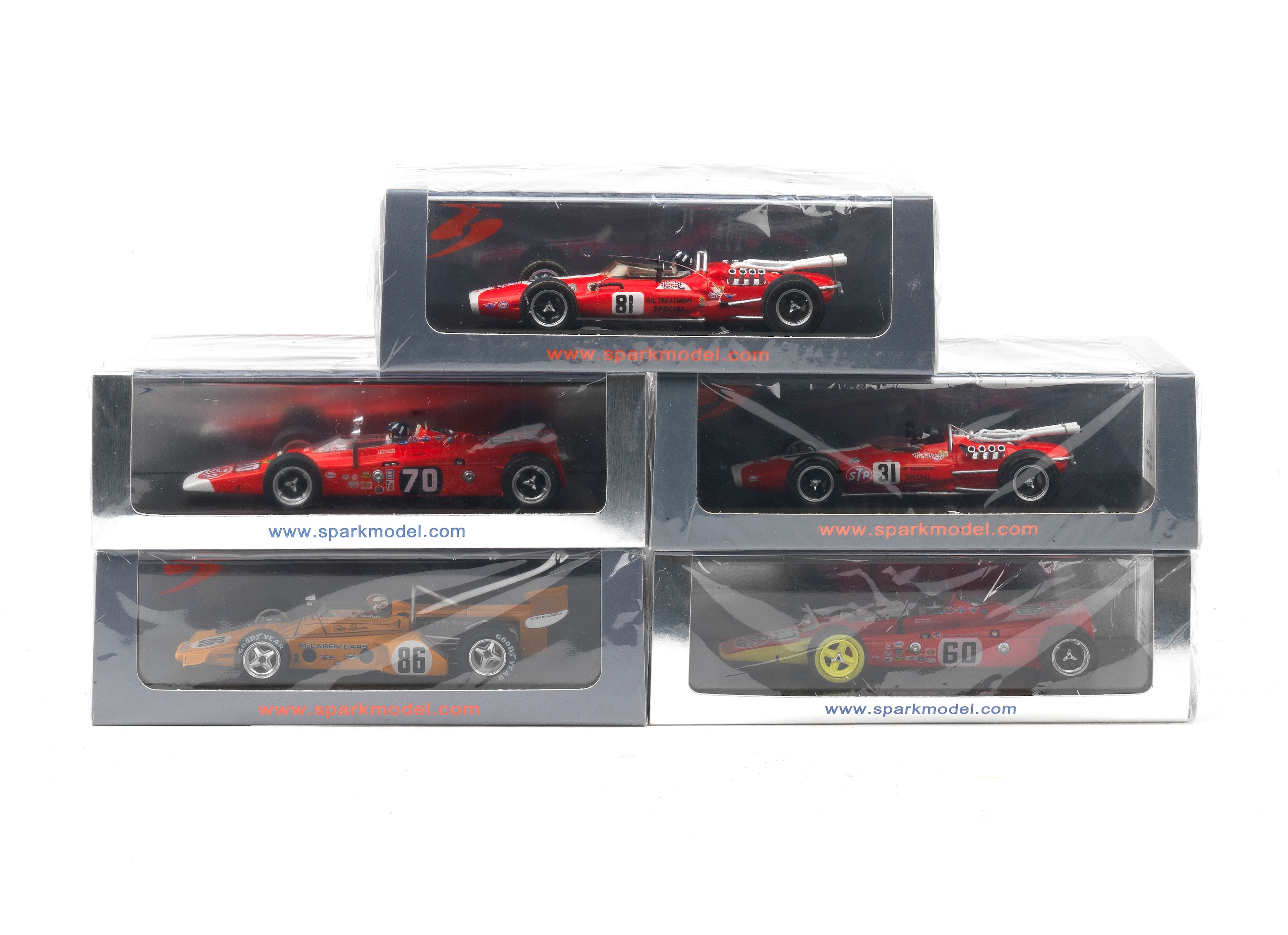 Bonhams Cars : Five boxed 1:43 scale models of Indy 500 race cars, by ...