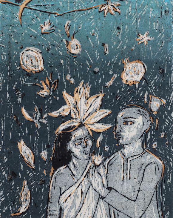 Bonhams : Fareha Zeba (B.1961) Untitled (Couple)