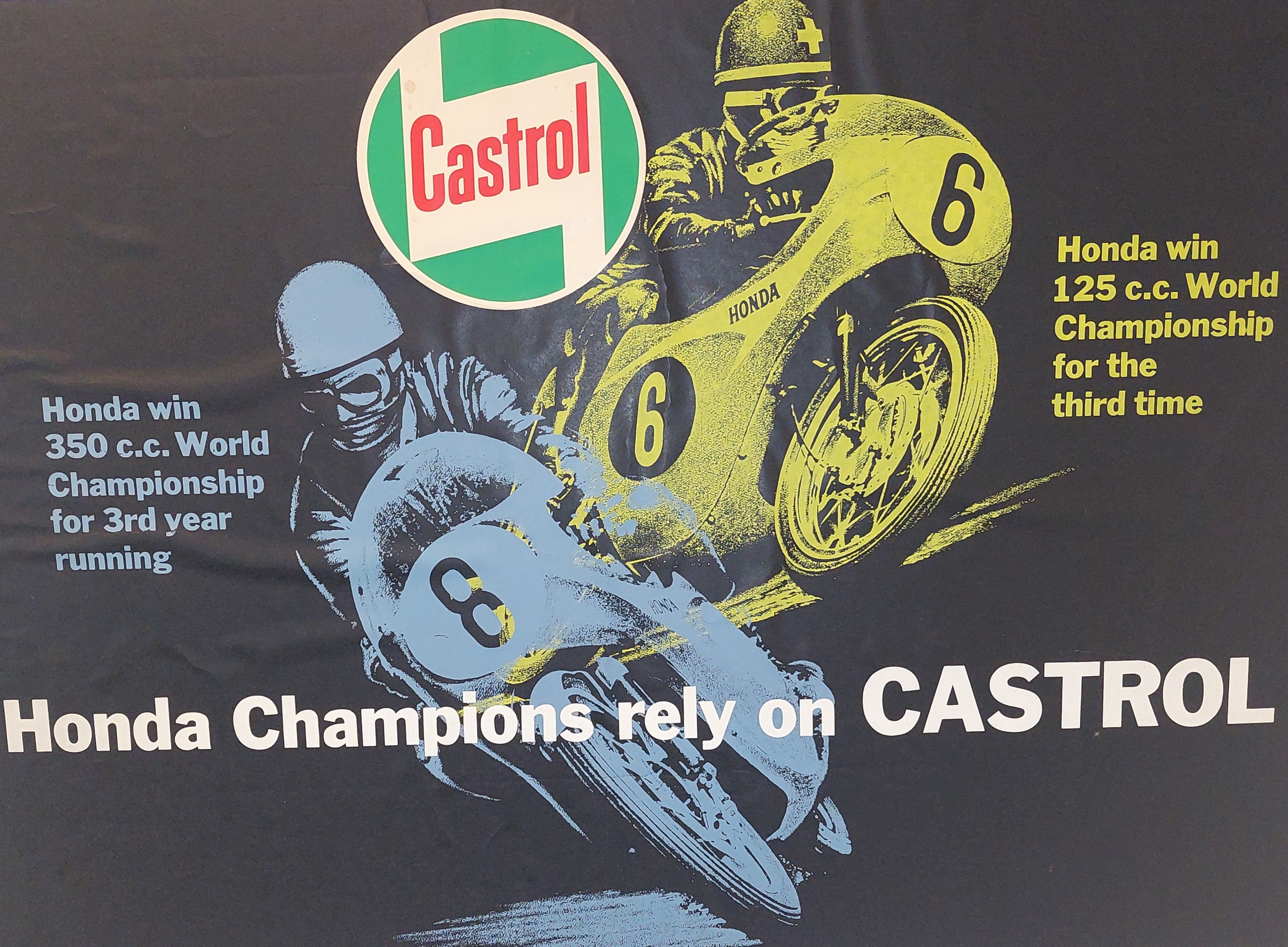 Bonhams Cars : An original Castrol 'Honda Champions advertising poster ...