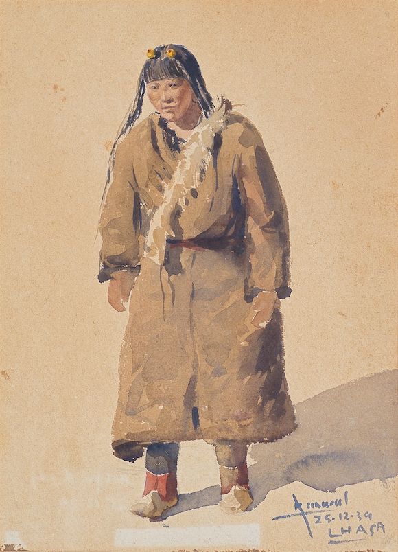 Bonhams : Kanwal Krishna (Indian, 1910-1993) A shepherdess