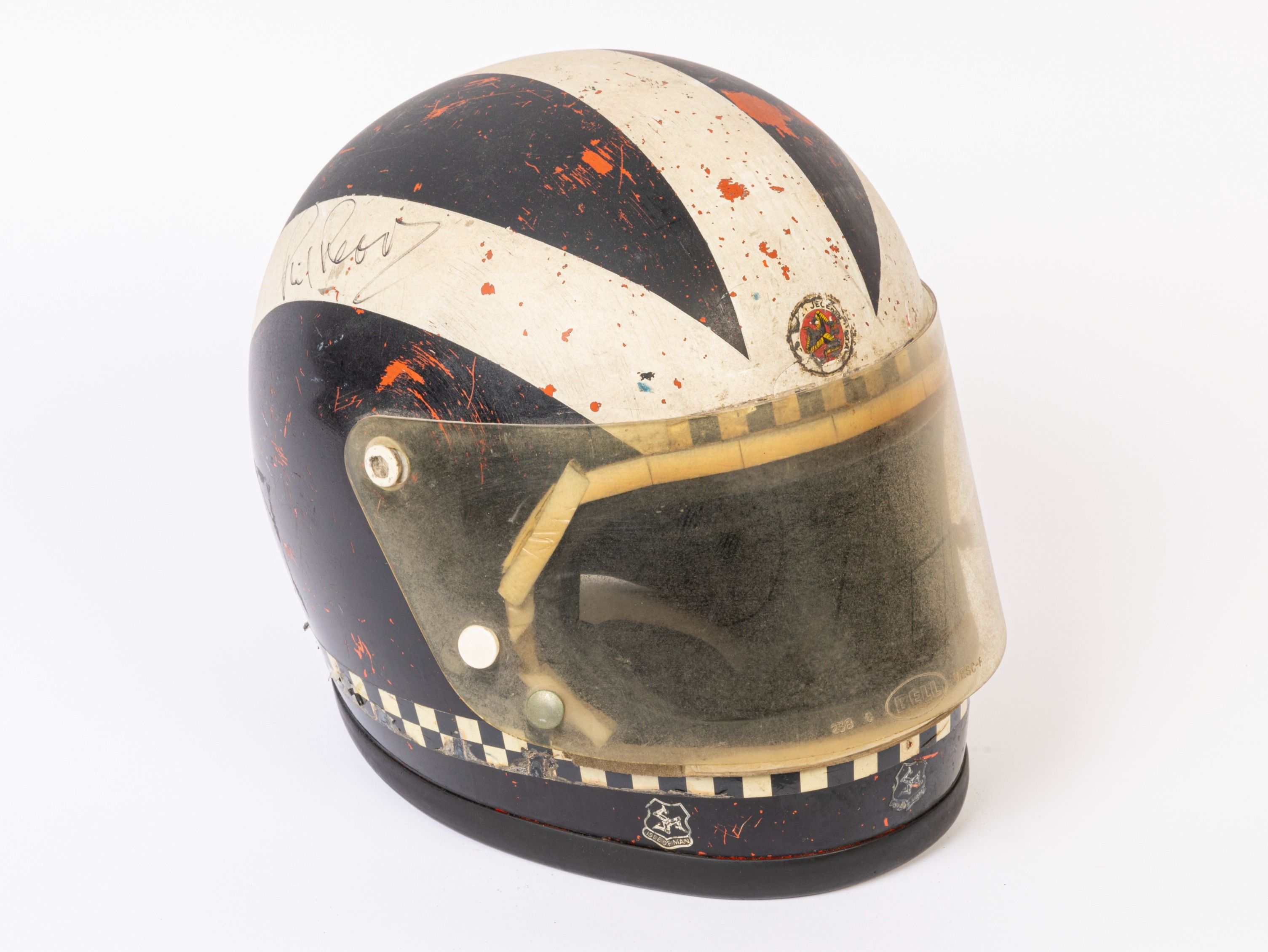 Bonhams Cars : Phil Read - a signed 1971 season Bell Toptex racing helmet