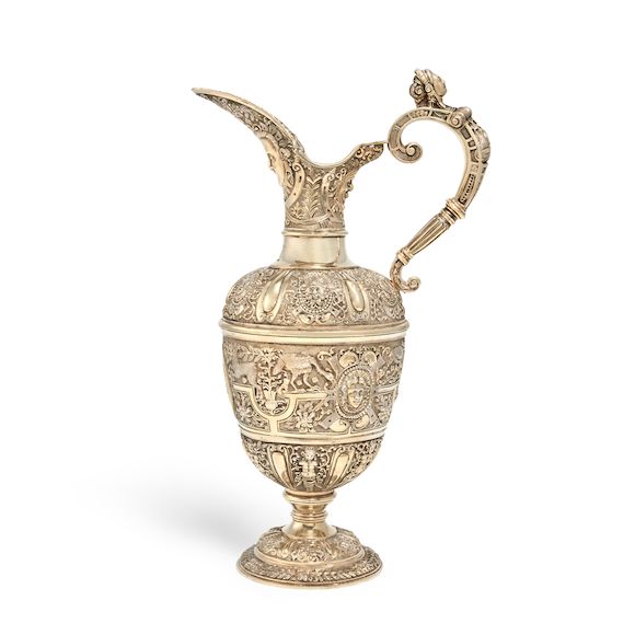 Bonhams : A Victorian silver gilt 'Cellini' ewer George Fox, London 1876