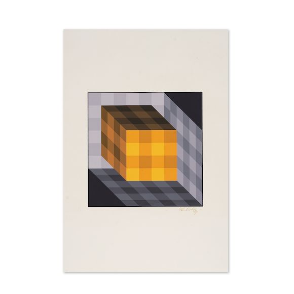 Bonhams Cornette de Saint Cyr : VICTOR VASARELY (1906-1997) Cube doré ...