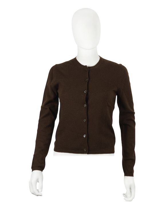 Bonhams : Prada: a Brown Cashmere Twinset 2000s