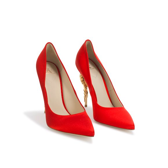 Bonhams : Ralph & Russo Ready-to-Wear: a Pair of Red Satin Silk Baroque ...