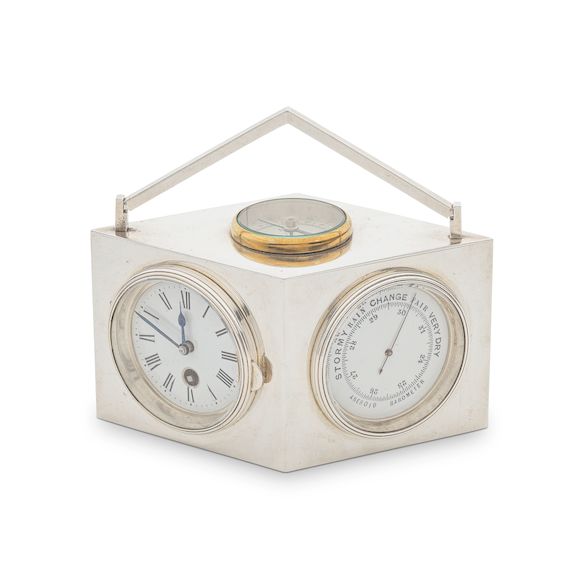 Bonhams : A silver desk compendium base stamped 'CH. HOUR FRANCE, STERLING'