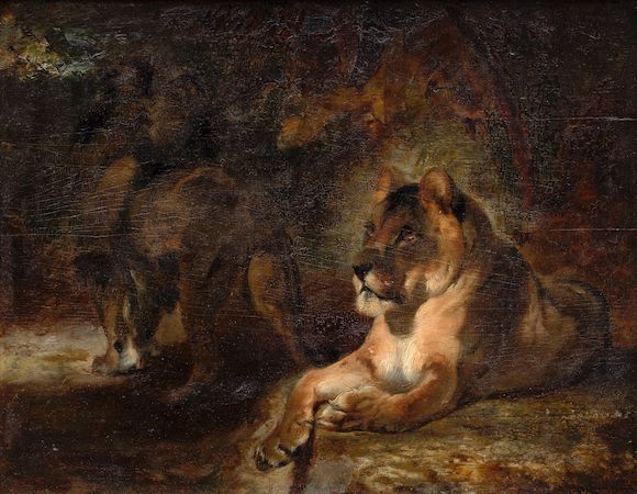 Bonhams : William Huggins (Liverpool 1820-1884 Chester) Lion and ...