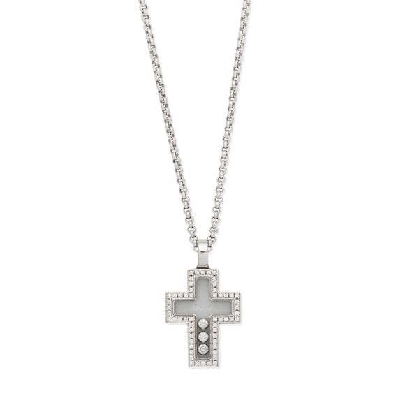 Bonhams : CHOPARD: 'HAPPY DIAMOND' CROSS PENDANT NECKLACE