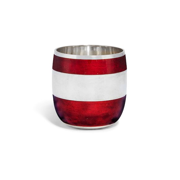 Bonhams : SIMON BENNEY: a silver and red enamelled beaker London 2012 ...