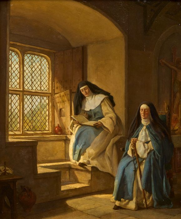 Bonhams : Talbot Hughes, ROI, PS (British, 1869-1942) The blind abbess