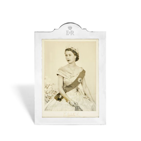 Bonhams : ROYAL INTEREST: a silver frame with Queen Elizabeth II signed ...