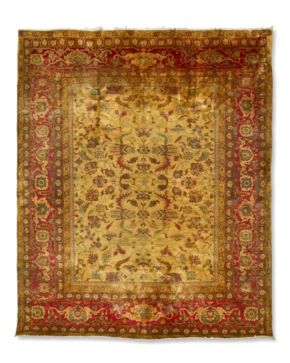 Bonhams : An unusual Indian carpet With North West Persian design 244cm ...