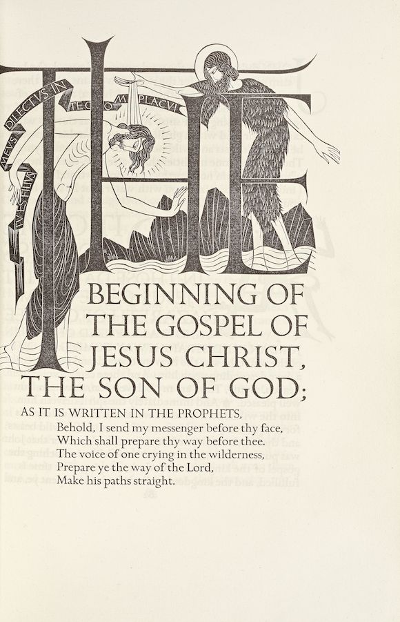Bonhams : GOLDEN COCKEREL PRESS - ERIC GILL The Four Gospels of the Lord Jesus Christ According ...