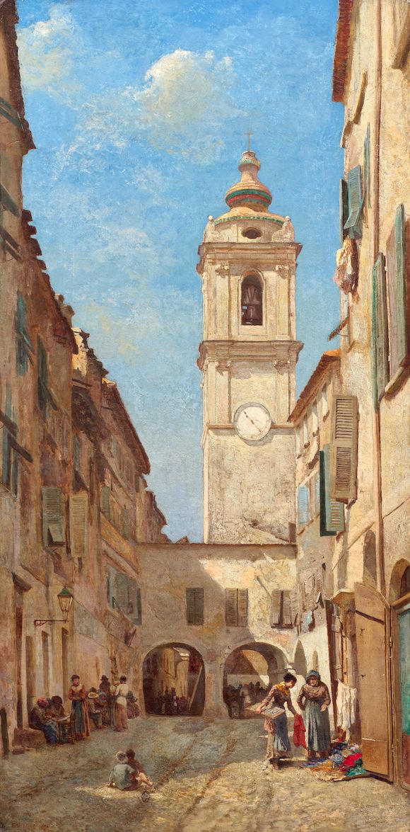 Bonhams : Richard Whatley West (Irish, 1848-1905) Market scene ...