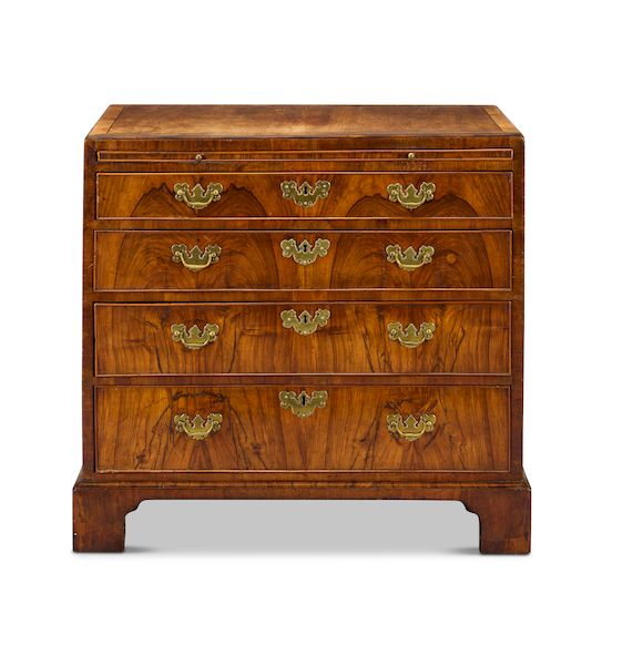 Bonhams : A George II figured walnut caddy top commode Circa 1740