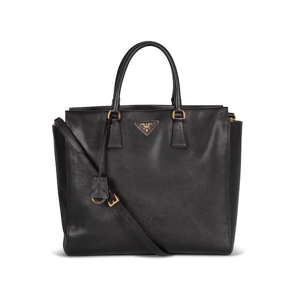 Bonhams : Prada a Black Saffiano Lux Medium Shopping Tote 2012 (includes card, dust bag and strap)