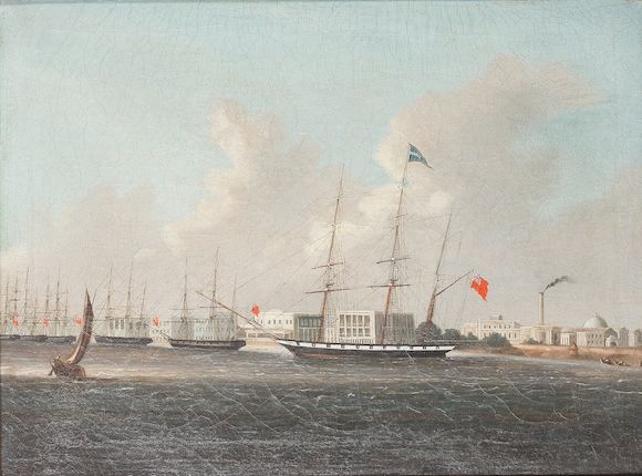 Bonhams : CHINESE ARTIST (CIRCA 1842) The opium clipper Rob Roy and ...