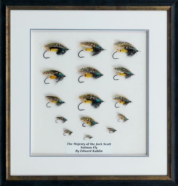 Bonhams : A framed display of fully dressed salmon flies Edward Kublin ...