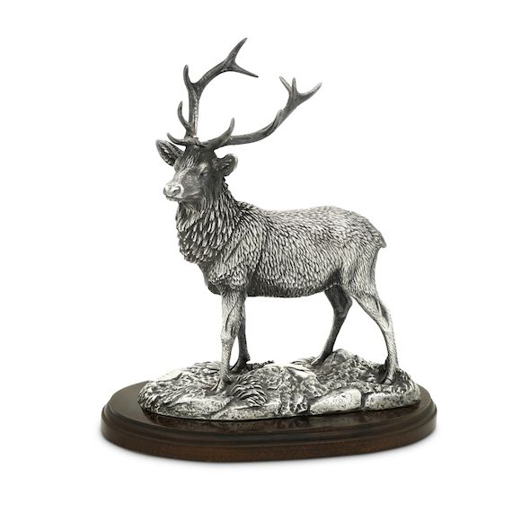 Bonhams : A filled silver table ornament formed as a stag HL Sheffield ...