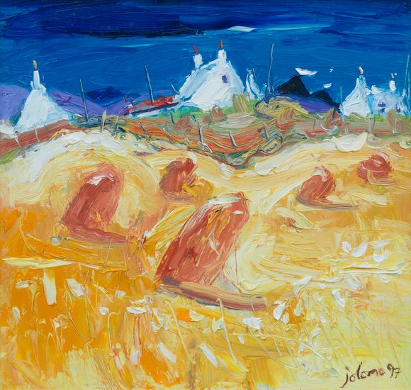 Bonhams : John Lowrie Morrison (British, born 1948) 'Haystacks & Crofts ...