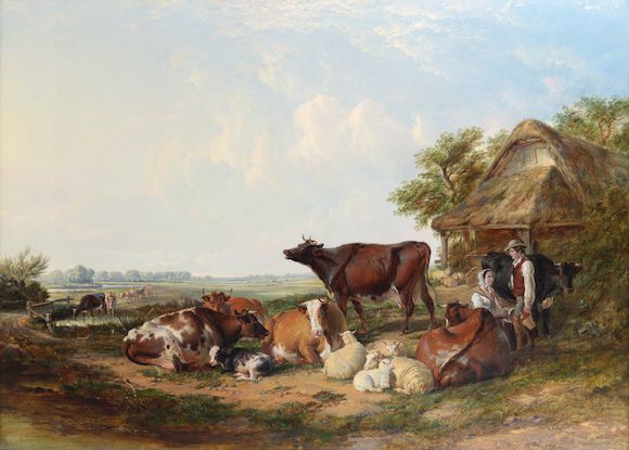Bonhams : Henry Brittan Willis (British, 1810-1884) Milking the cattle