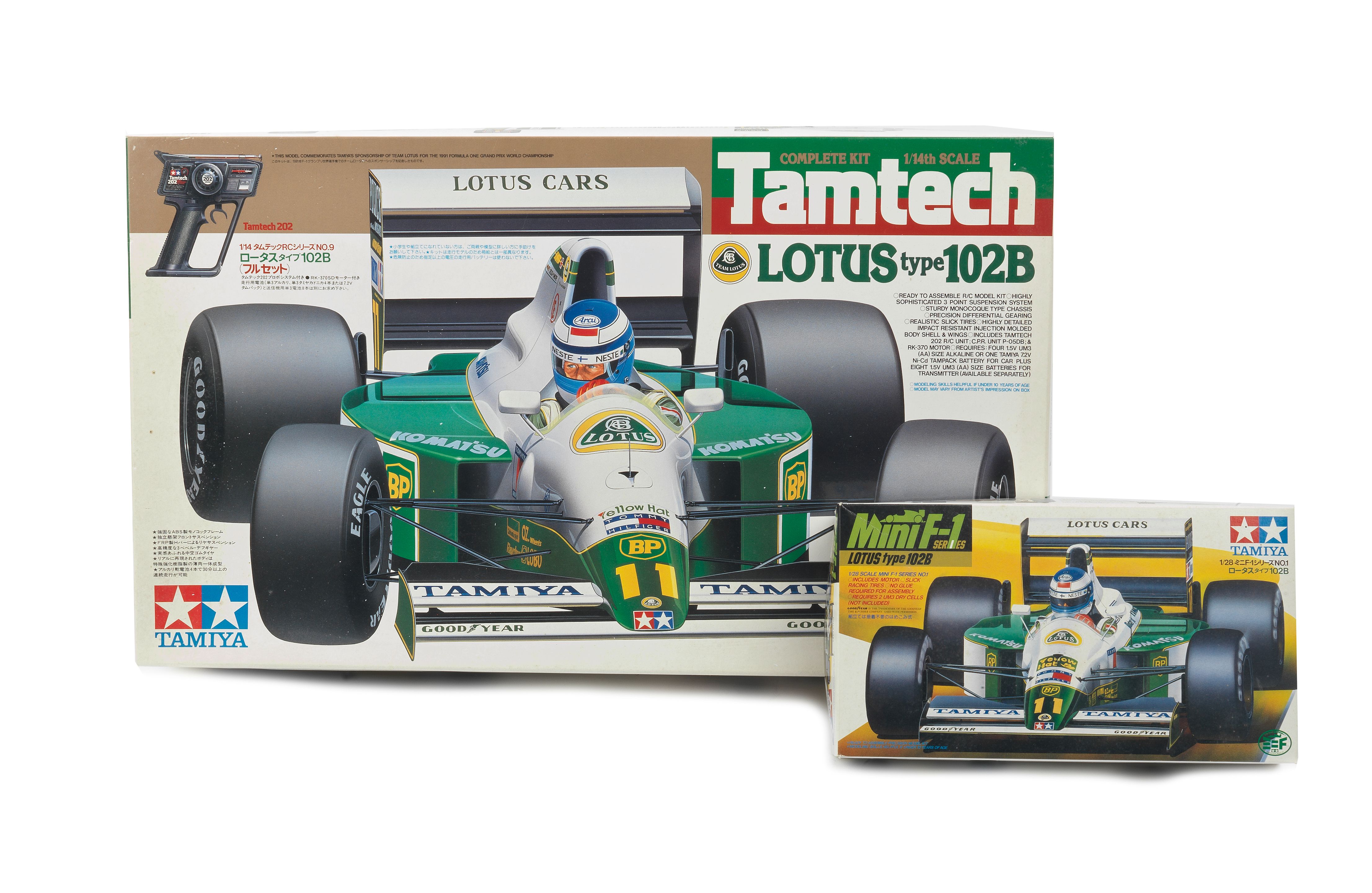Bonhams Cars : Two boxed plastic model kits of Lotus 102B F1 cars by ...