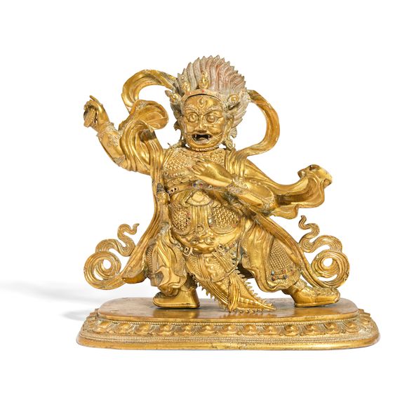 Bonhams : A GILT BRONZE FIGURE OF BEGTSE CHEN 18th/19th century (2)