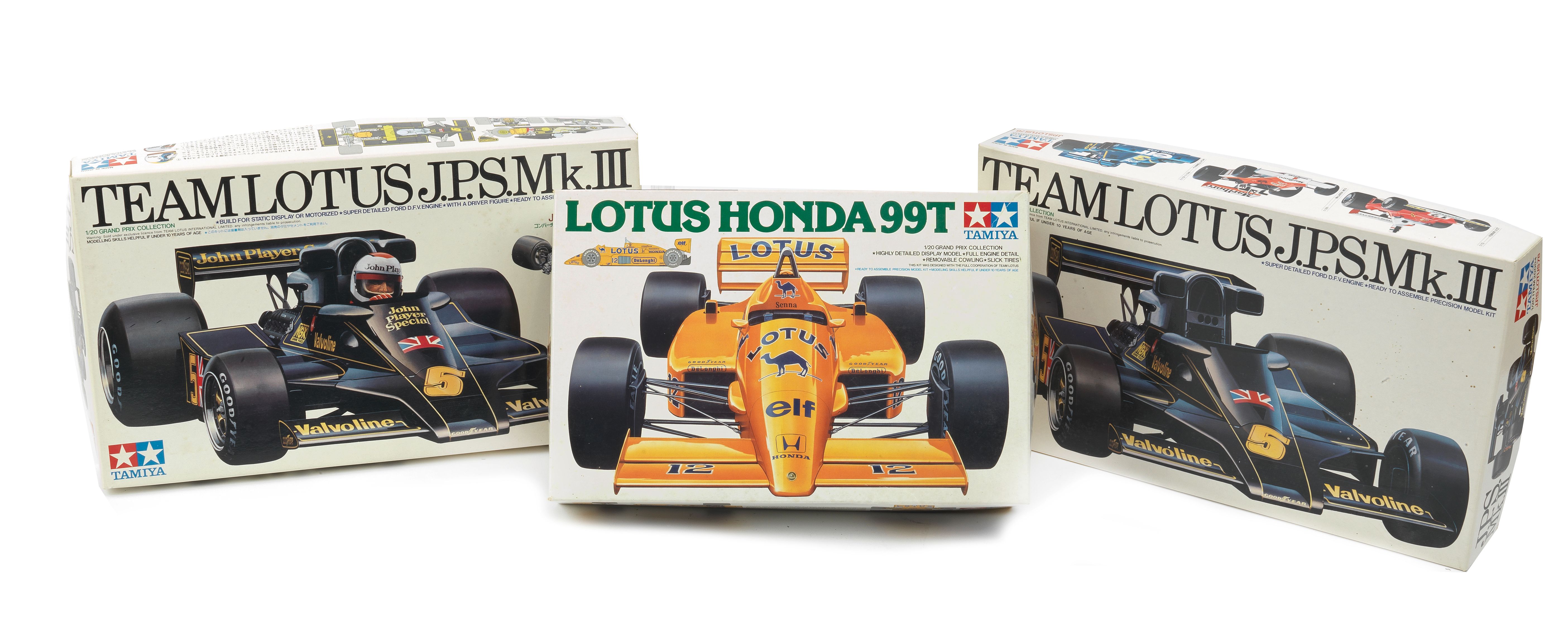 Bonhams Cars : Three boxed 1:20 scale plastic model kits of Lotus F1 ...