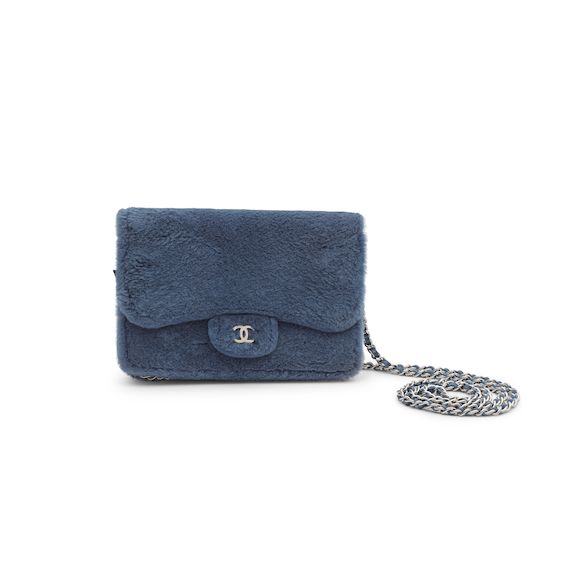 Bonhams : Chanel: a Blue Rabbit Fur Wallet on Chain (WOC) Autumn 2012 ...