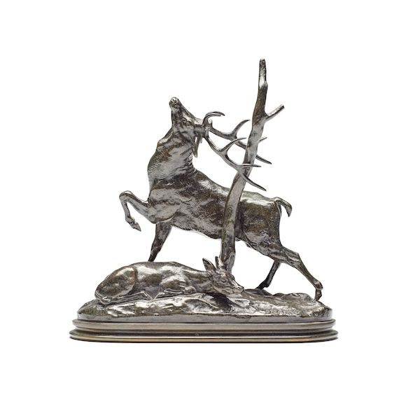 Bonhams : Antoine Louis Barye (French, 1795-1875): A patinated bronze ...