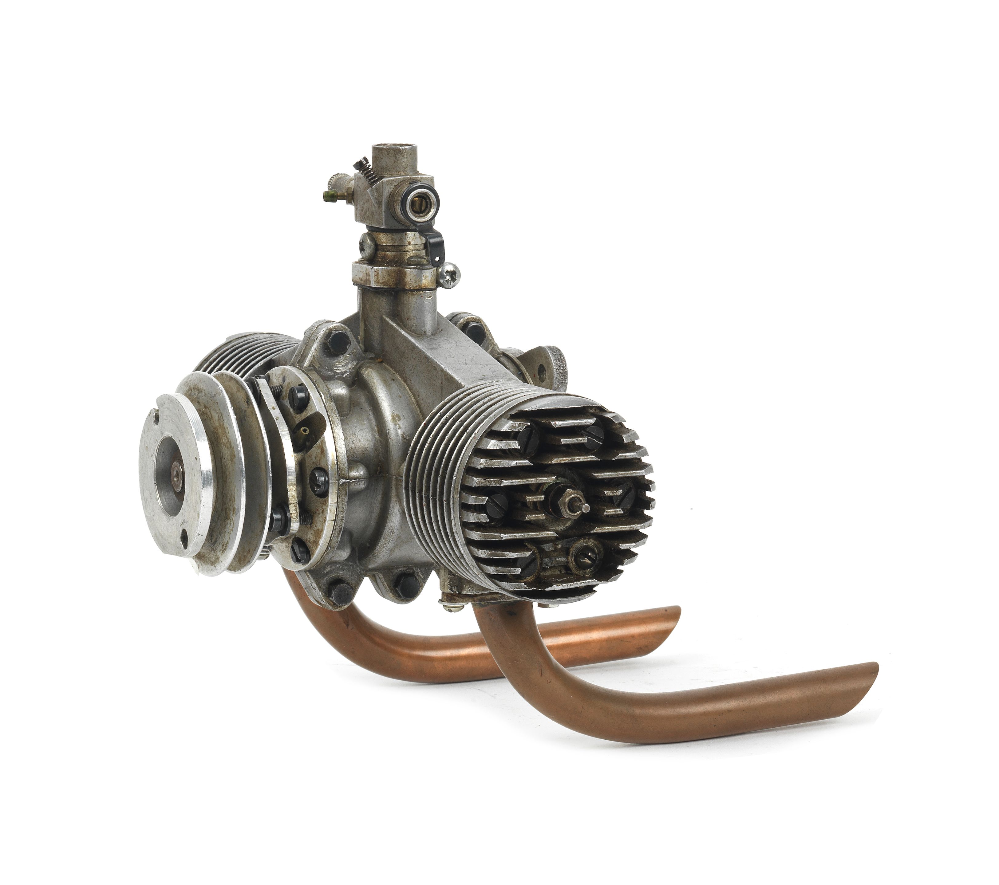 Bonhams Cars : A working scale model of a twin cylinder aircraft engine,