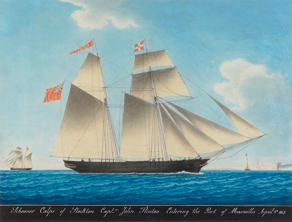 Bonhams : Joseph Honore Maxime Pellegrin (French, 1793-1869) 'Schooner ...