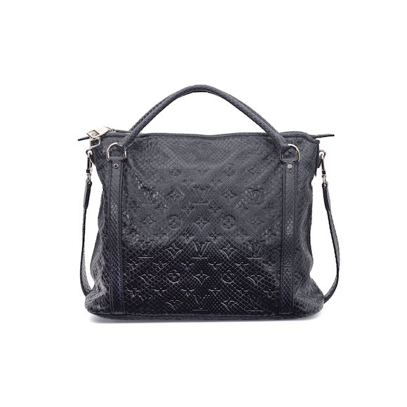 Bonhams : Louis Vuitton: a Midnight Blue Python Monogram Ixia MM 2012 ...