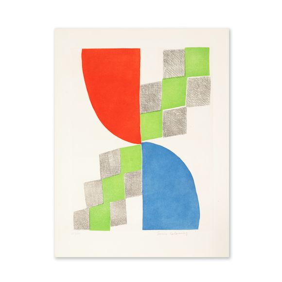 Bonhams Cornette de Saint Cyr : SONIA DELAUNAY (1885-1979) Humanité, 1970 Gravure à l'eau forte ...