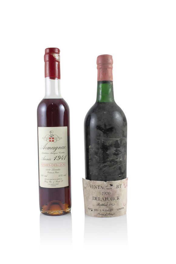 Bonhams : Nismes-Delclou Armagnac, 1941 (1 x 500ml) Delaforce, 1970 (1 ...