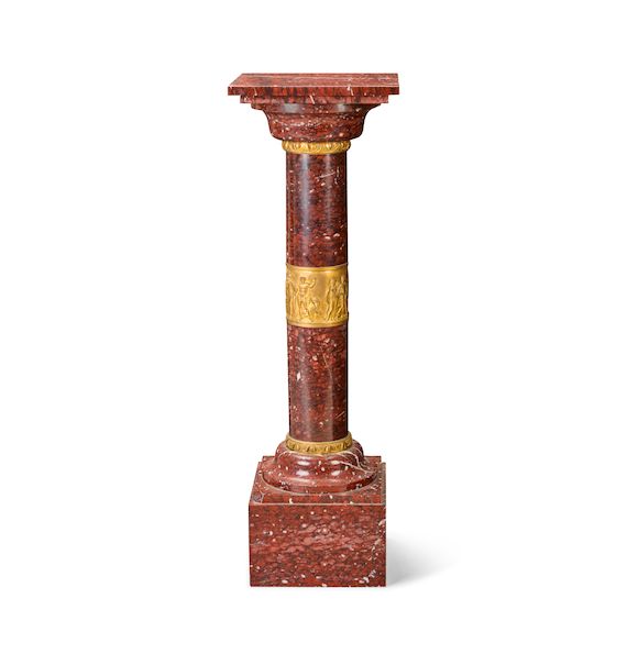 Bonhams : A rouge marble and gilt bronze column Early 20th century