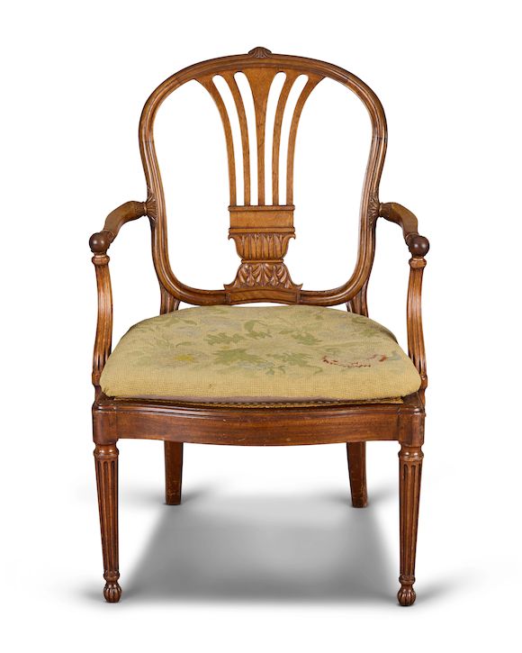 Bonhams : A George III mahogany armchair Attributed to John Linnell ...