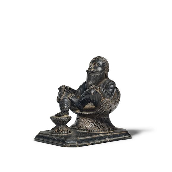 Bonhams : A small steatite statue of Maharajah Ranjit Singh enthroned ...