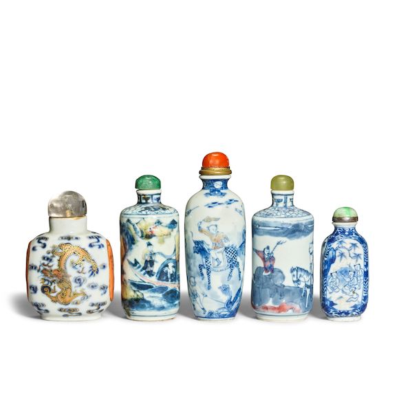 Bonhams : A COLLECTION OF FIVE BLUE AND WHITE AND BLUE AND WHITE AND ...