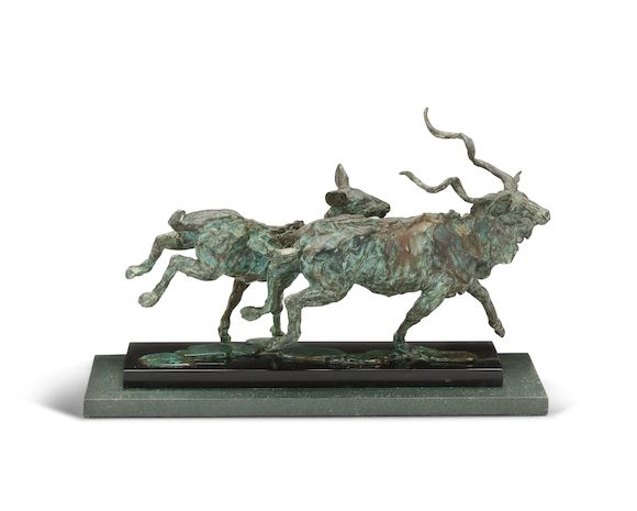 Bonhams : Mark Coreth (British, born 1958) Kudu Running