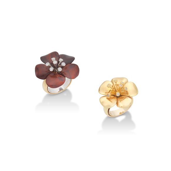 Bonhams : CATHERINE PREVOST: TWO FLOWER RINGS (2)