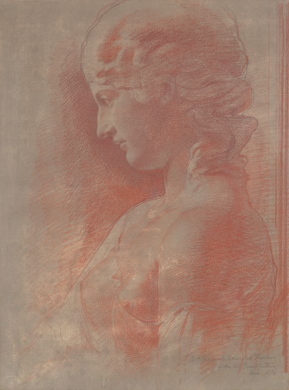 Bonhams : George Richmond, RA (British, 1809-1896) Head and shoulder study