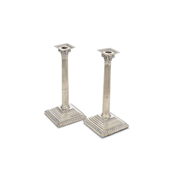 Bonhams : A pair of George III silver candlesticks Emick Romer, London ...